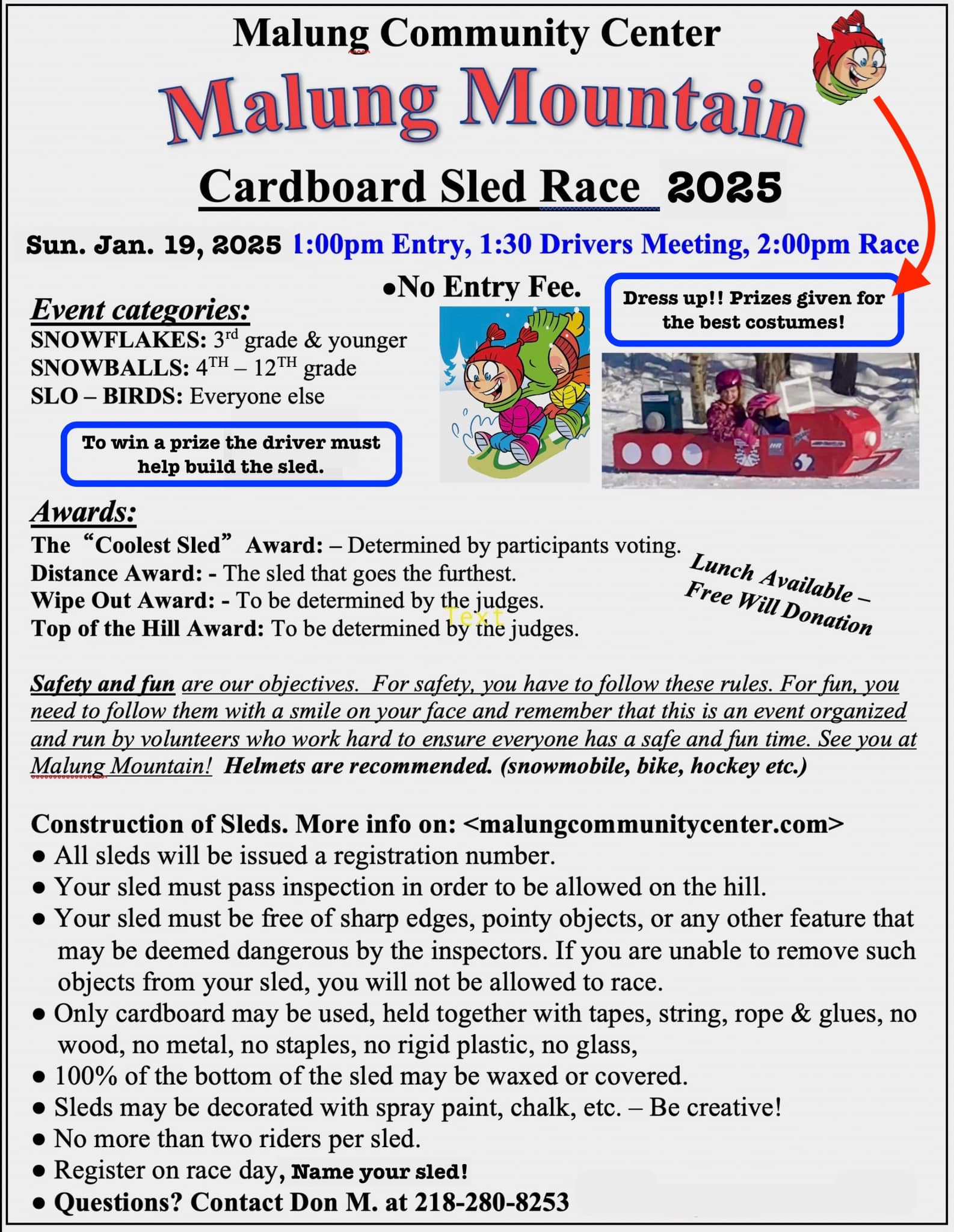 Malung Community Center Cardboard Sled Olympics – WiLD 102 Radio